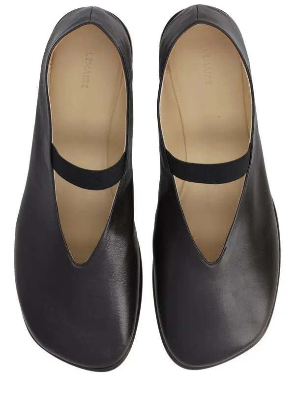 LEMAIRE Ballerina Glove Leather Flats - Brown