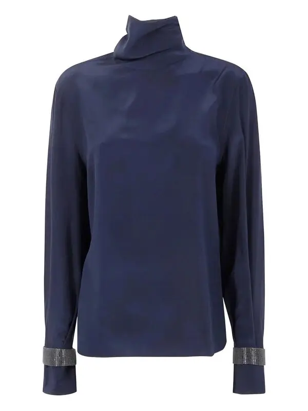 Brunello Cucinelli Silk Blouse With Decorative Cuffs - Multicolor