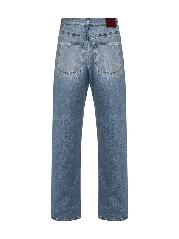 Gucci Washed Cotton Denim Straight Leg Jeans - Multicolor