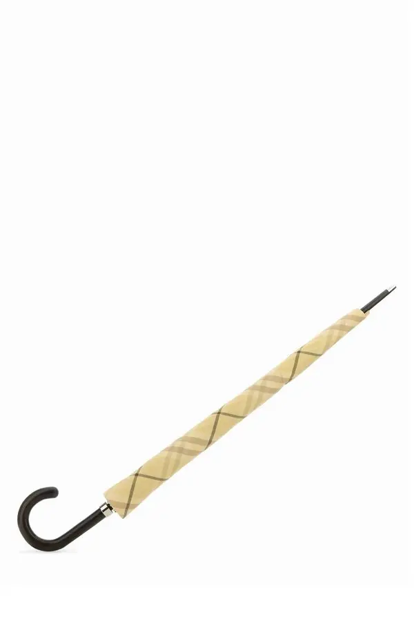 Burberry Embroidered Nylon Blend Umbrella With Silver Metal Finishing - Multicolor