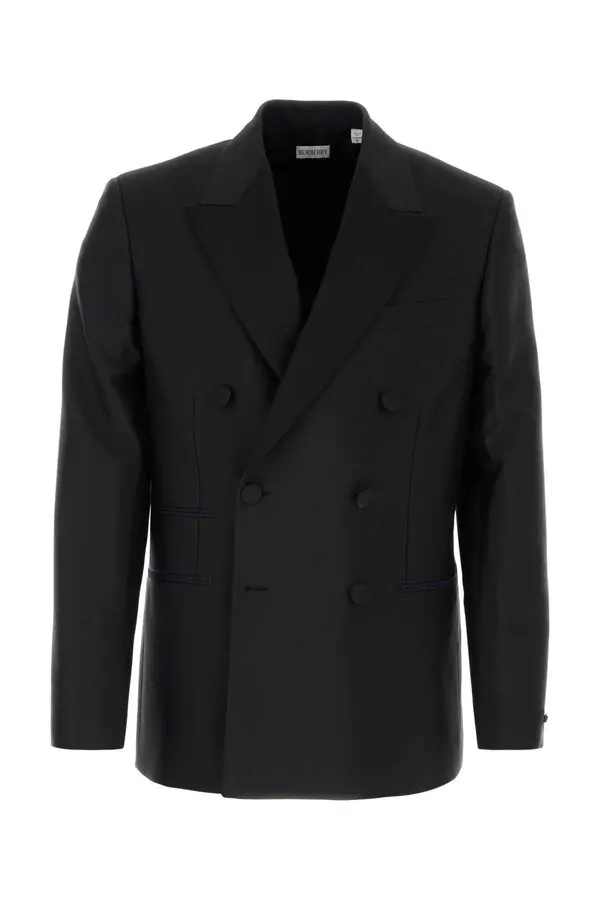 Burberry Double Breasted Wool Blend Blazer