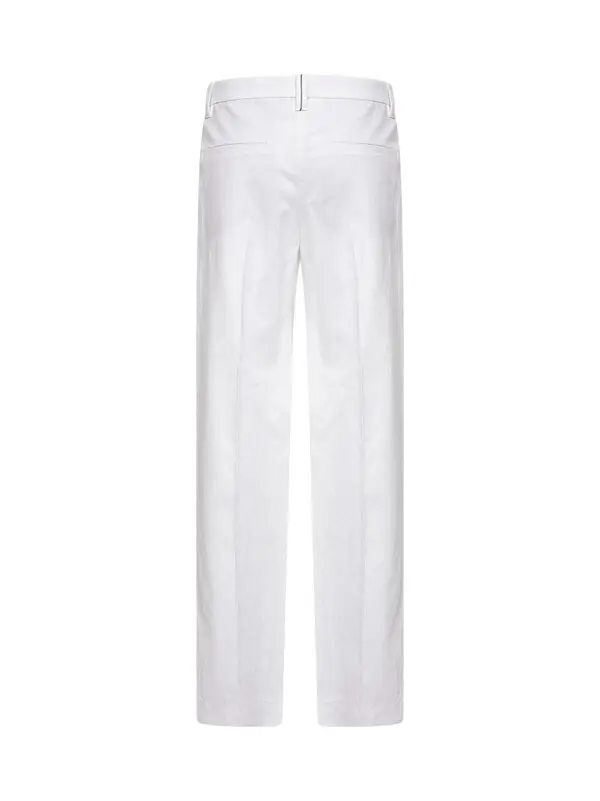 Brunello Cucinelli Diagonal Loose Flared Trousers With Monili - Multicolor