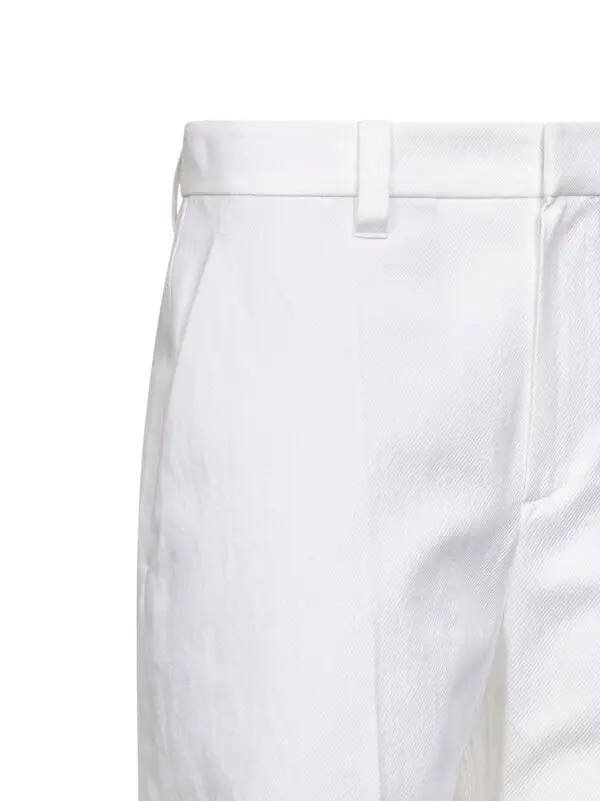 Brunello Cucinelli Diagonal Loose Flared Trousers With Monili - Multicolor