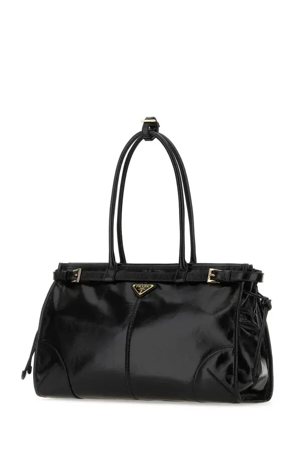 Prada Calfskin Leather Shoulder Bag - Black