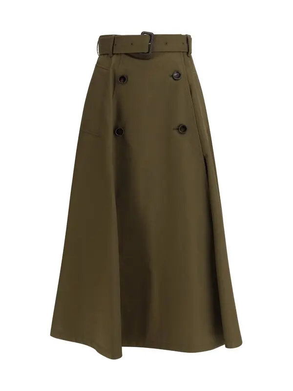 Burberry Trench Midi Skirt - Green
