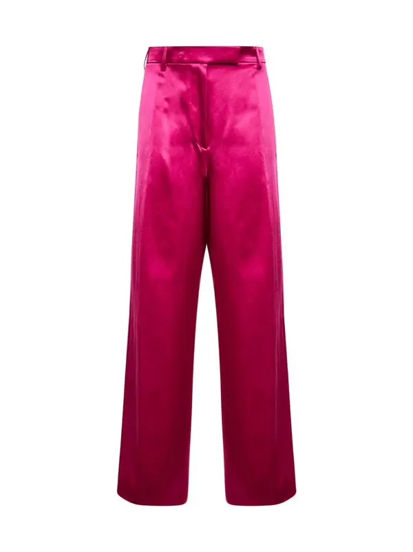 Dries Van Noten Fuchsia Satin Wide-leg Trousers - Multicolor