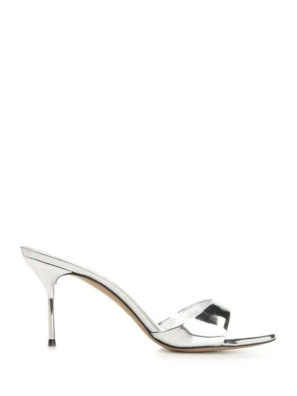 Paris Texas Lidia Mule In Mirrored Leather - Silver