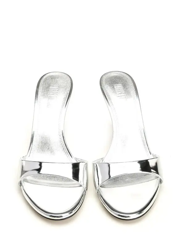 Paris Texas Lidia Mule In Mirrored Leather - Silver