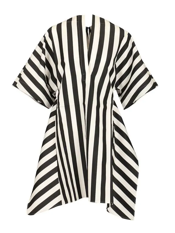 Jacquemus Asymmetrical Striped Cape Effect Tunic - Multicolor