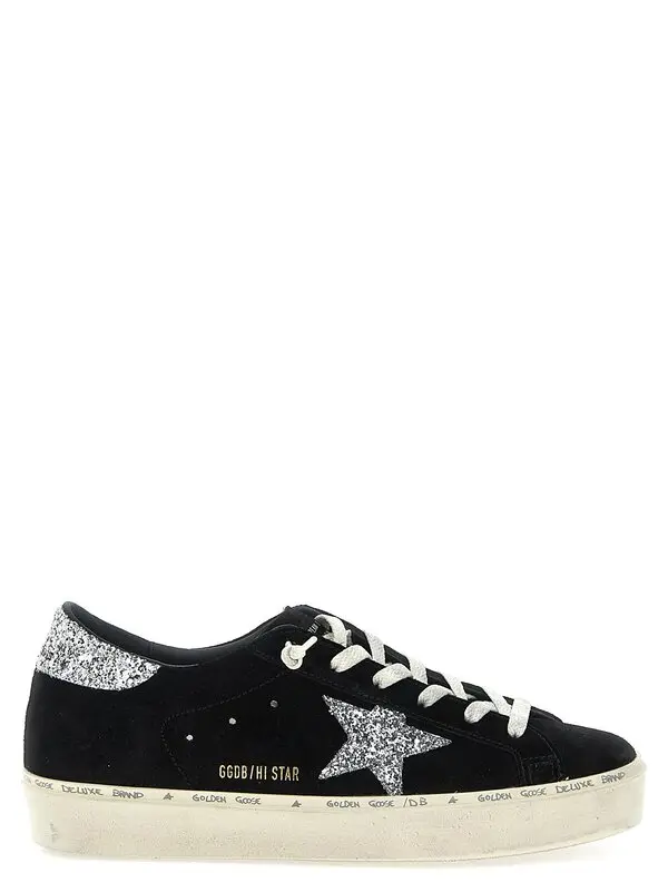 GOLDEN GOOSE Hi Star Classic Sneakers With Glitter Accents - Black