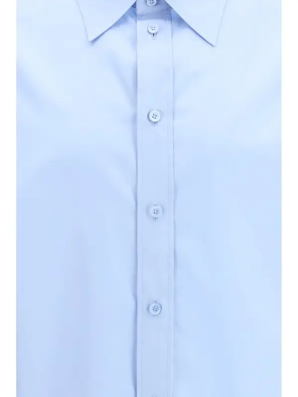 Loewe Classic Cotton Shirt With Embroidered Anagram Logo - Blue