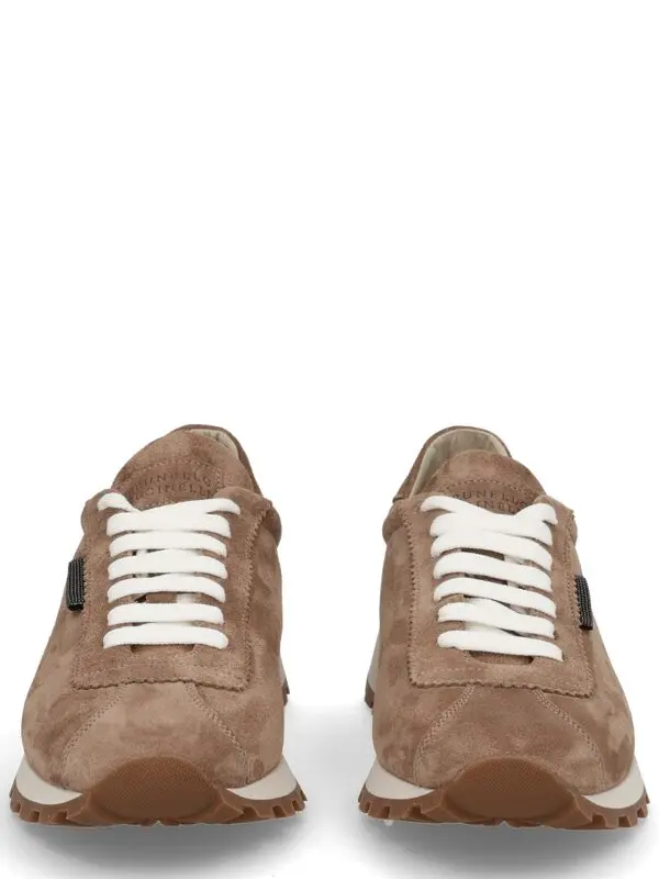 Brunello Cucinelli Suede Lace-up Sneakers - Brown