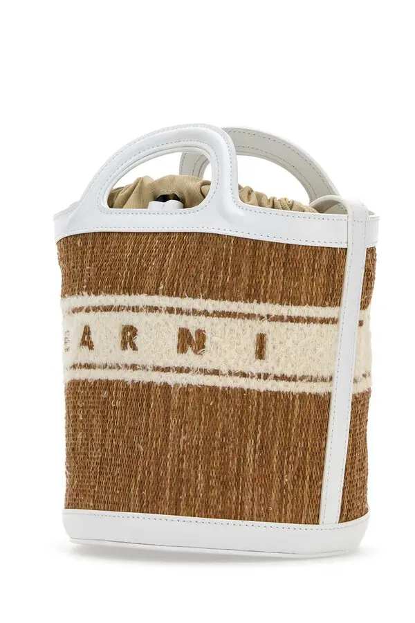 Marni Tropicalia Raffia And Leather Bucket Bag - Multicolor