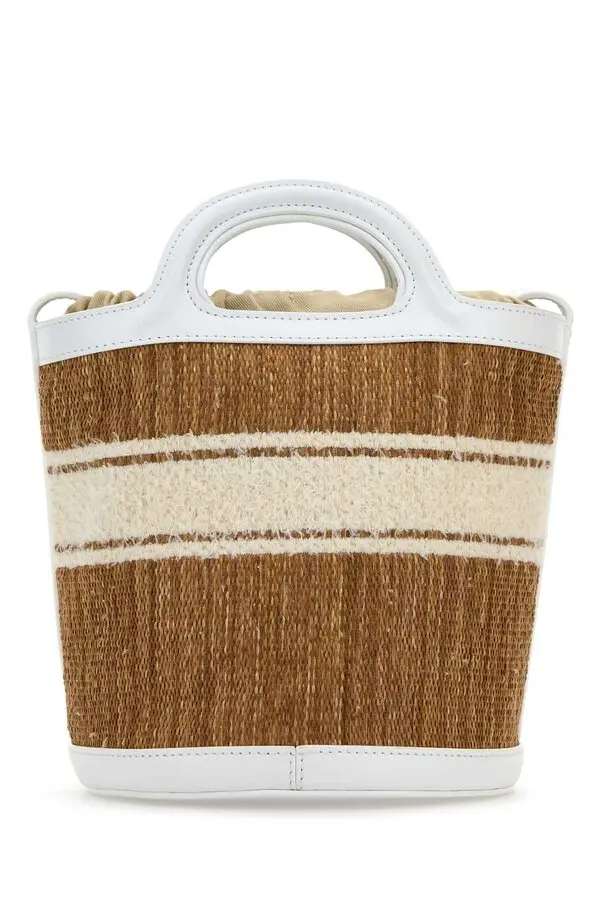 Marni Tropicalia Raffia And Leather Bucket Bag - Multicolor