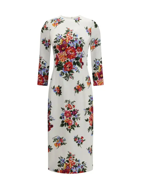 Dolce & Gabbana Floral Print Stretch Viscose Dress - Multicolor