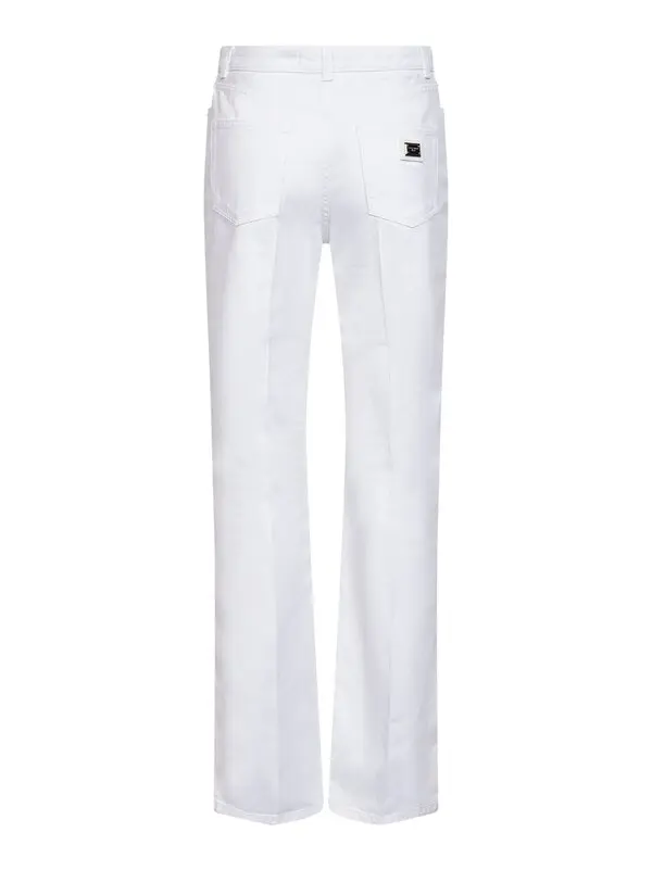 Dolce & Gabbana White Cotton Flared Jeans