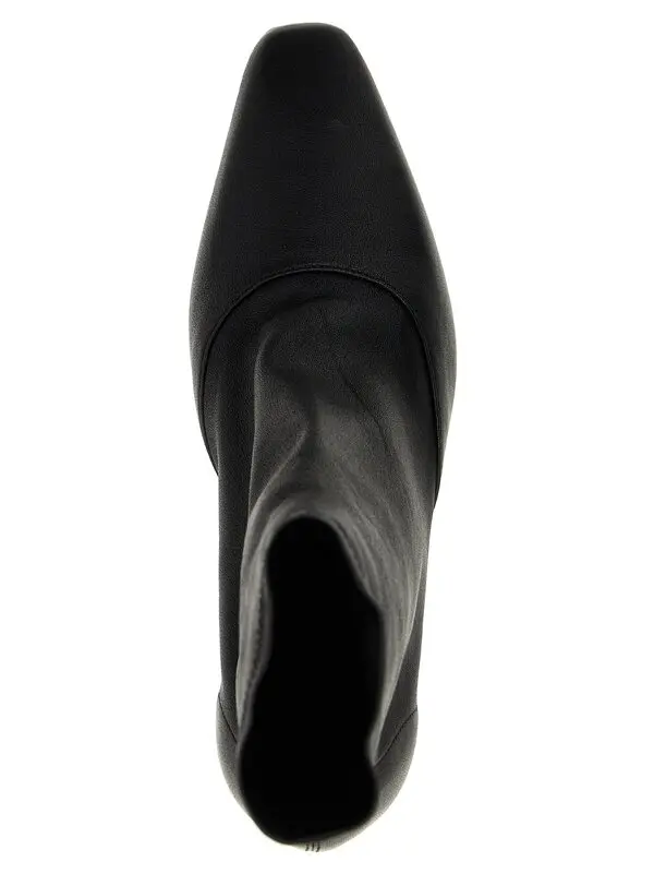 FERRAGAMO Adhar' Nappa Ankle Boots With Embellished Heel - Black