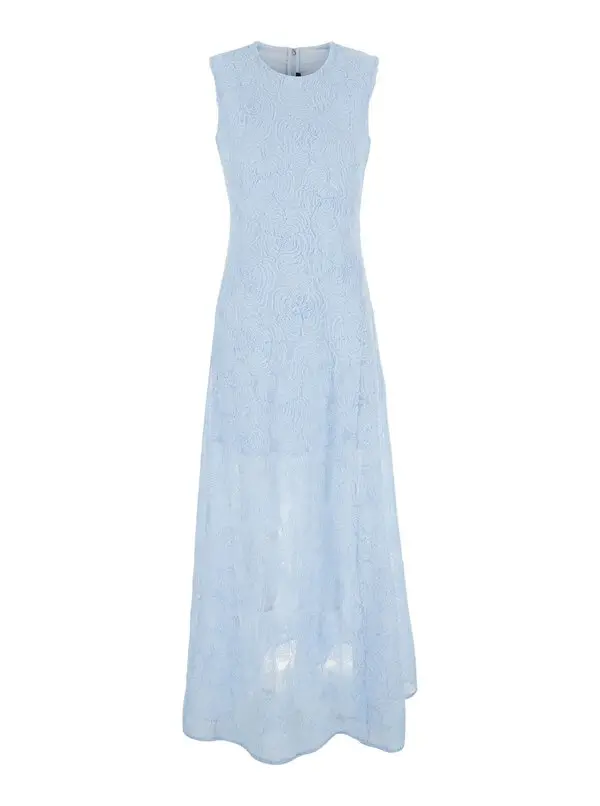 ROTATE BY BIRGER CHRISTENSEN Sleeveless Mesh Maxi Dress With Floral Print - Multicolor