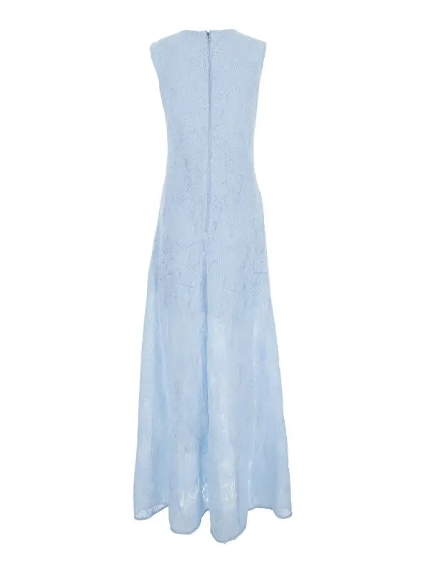 ROTATE BY BIRGER CHRISTENSEN Sleeveless Mesh Maxi Dress With Floral Print - Multicolor