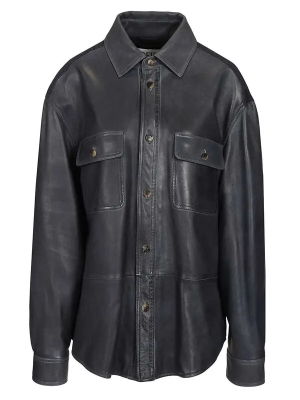 Loewe Lambskin Shirt Jacket - Blue