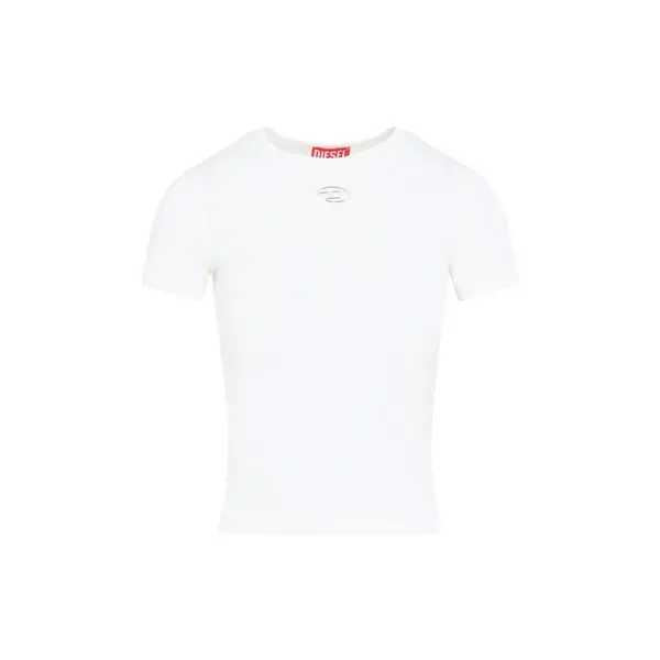 DIESEL® T-ele-long-od Ribbed Cotton T-shirt - White