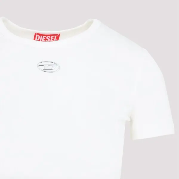 DIESEL® T-ele-long-od Ribbed Cotton T-shirt - White