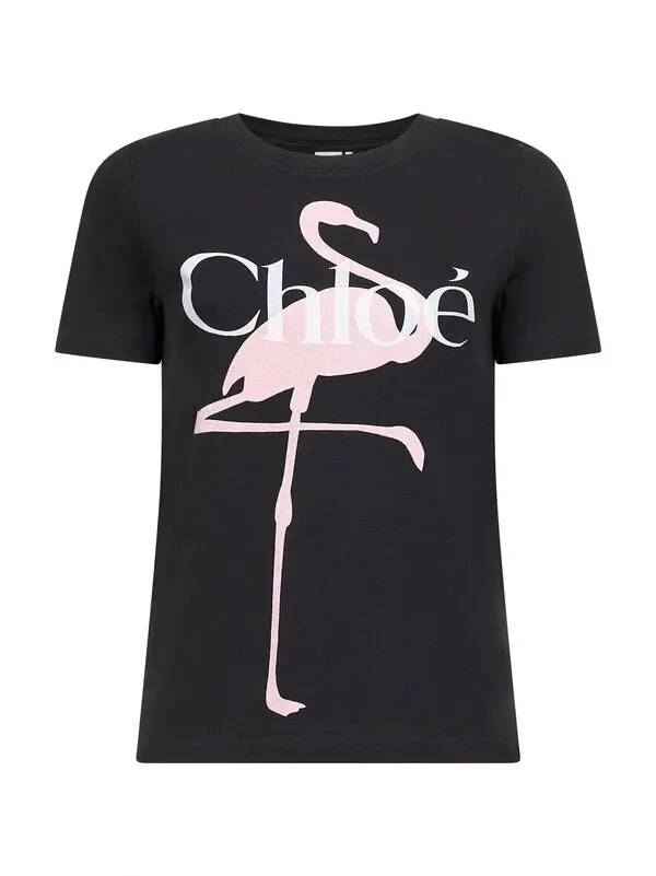 Chloé Organic Jersey Logo Baby-fit T-shirt - Multicolor