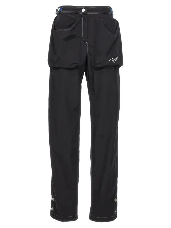 Emilio Pucci Logo Print Nylon Blend Pants - Black