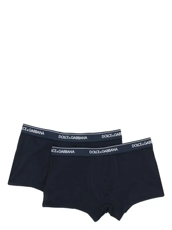 Dolce & Gabbana Two-pack Of Stretch Cotton Regular-fit Boxers - Blue