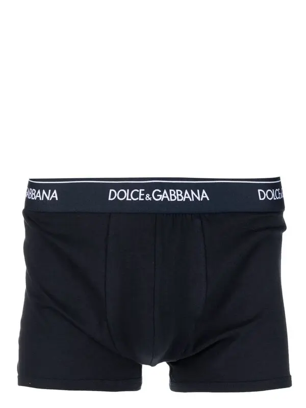 Dolce & Gabbana Two-pack Of Stretch Cotton Regular-fit Boxers - Blue