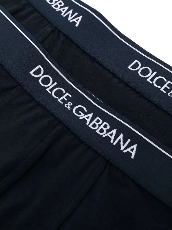 Dolce & Gabbana Two-pack Of Stretch Cotton Regular-fit Boxers - Blue