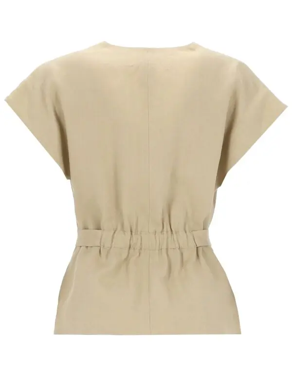 Paul Smith Linen Belted Top - Cream