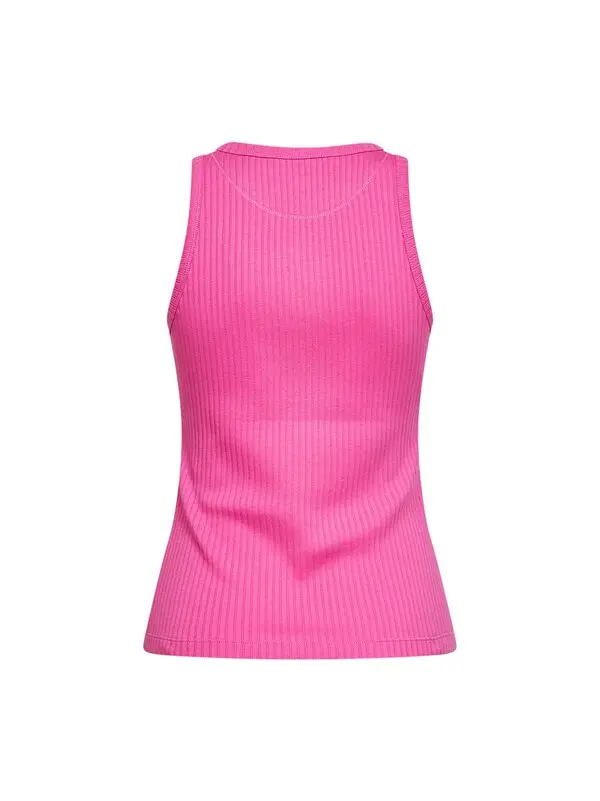 Marni Ribbed Cotton Logo Tank Top