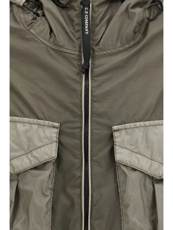 C.P. COMPANY Bi-tm Mixed Goggle Jacket With Zip-up And Drawstring Hem - Green