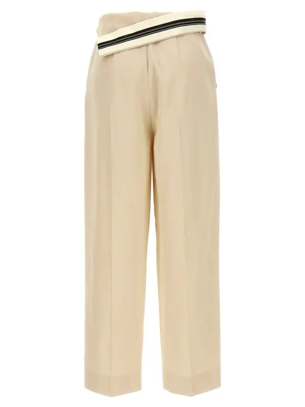 Fendi Roma Gabardine Trousers - Cream