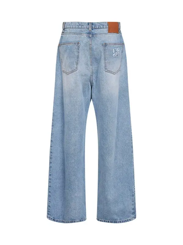 Giuseppe Di Morabito Embellished Wide Leg Denim Jeans