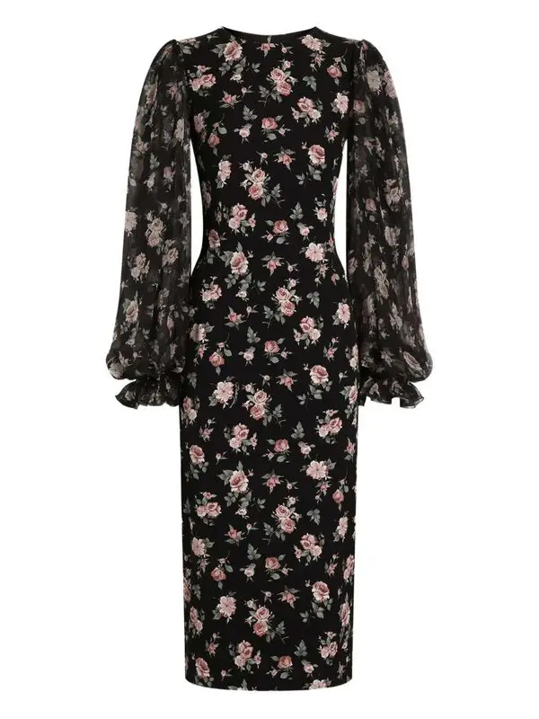 Dolce & Gabbana Floral Silk Blend Midi Dress - Multicolor