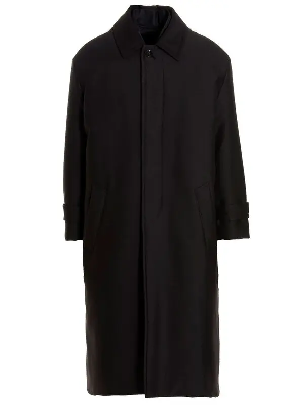 Valentino Garavani Reversible Long Coat With Detachable Bomber Jacket - Black