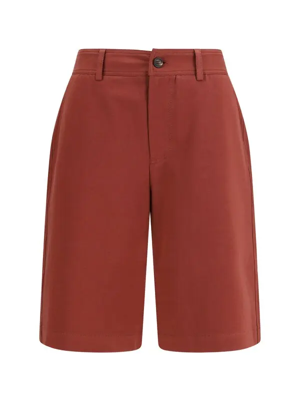 Brunello Cucinelli Cotton Bermuda Shorts - Red