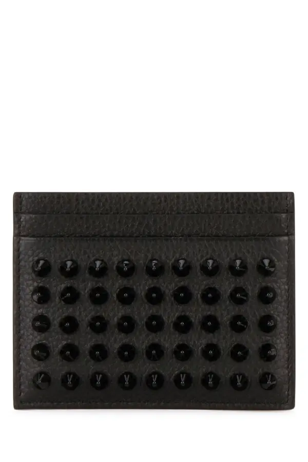 CHRISTIAN LOUBOUTIN Calf Empire Card Holder With Spikes - Multicolor