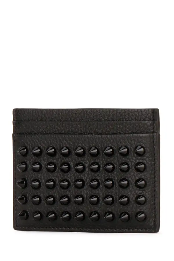 CHRISTIAN LOUBOUTIN Calf Empire Card Holder With Spikes
