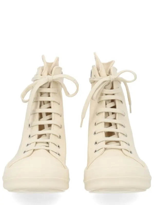 Rick Owens Alta High-top Sneakers In Denim - White