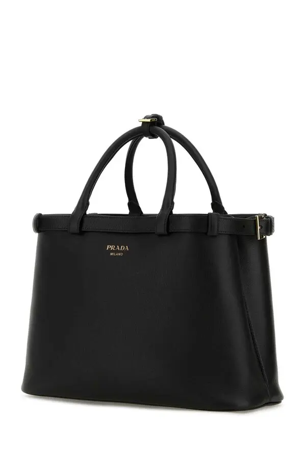 Prada Medium Buckle Handbag - Black