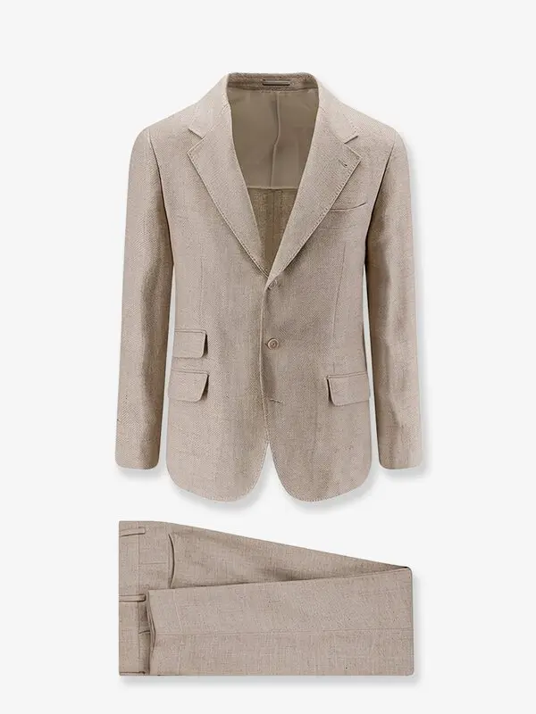 Brunello Cucinelli Silk, Linen And Wool Suit - Multicolor