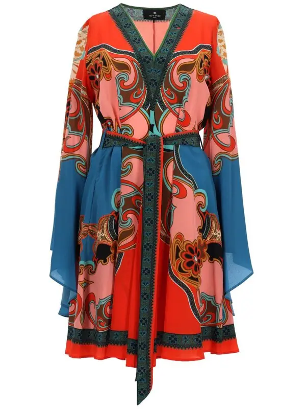 Etro Printed Silk Dress - Multicolor