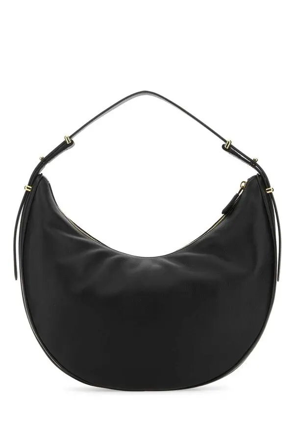 Prada Leather Crescent Shoulder Bag - Black