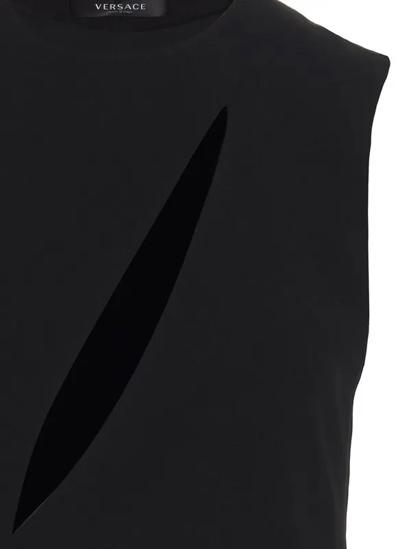 Versace Cut Out Midi Dress - Black