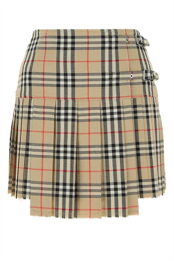 Burberry Embroidered Wool Mini Skirt - Multicolor
