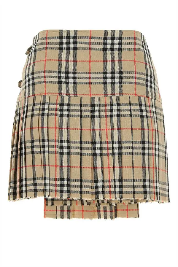 Burberry Embroidered Wool Mini Skirt - Multicolor