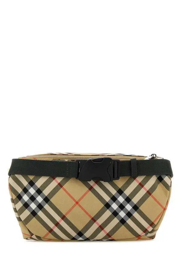 Burberry Embroidered Fabric Check Belt Bag - Multicolor